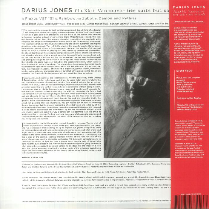 Darius JONES - Fluxkit Vancouver (Its Suite But Sacred) Vinyl at Juno ...