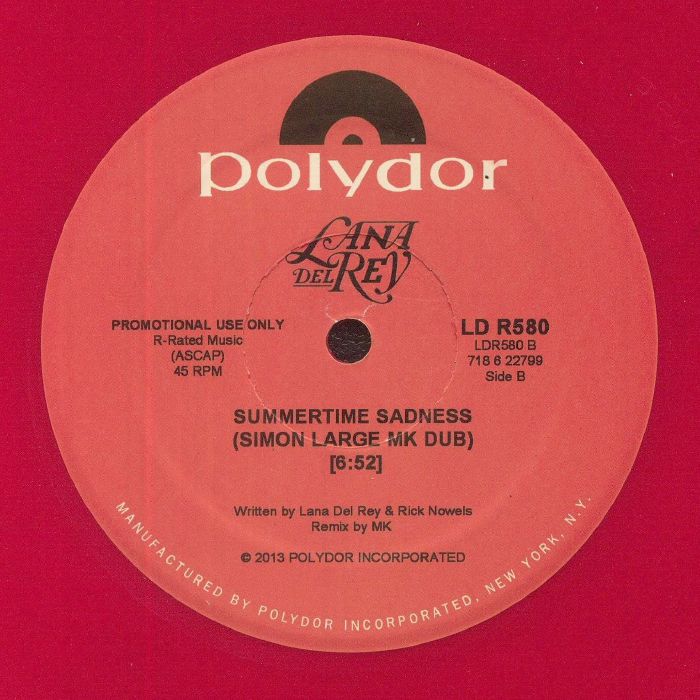 Lana Del Rey Summertime Sadness Mk Remixes Vinyl At Juno Records