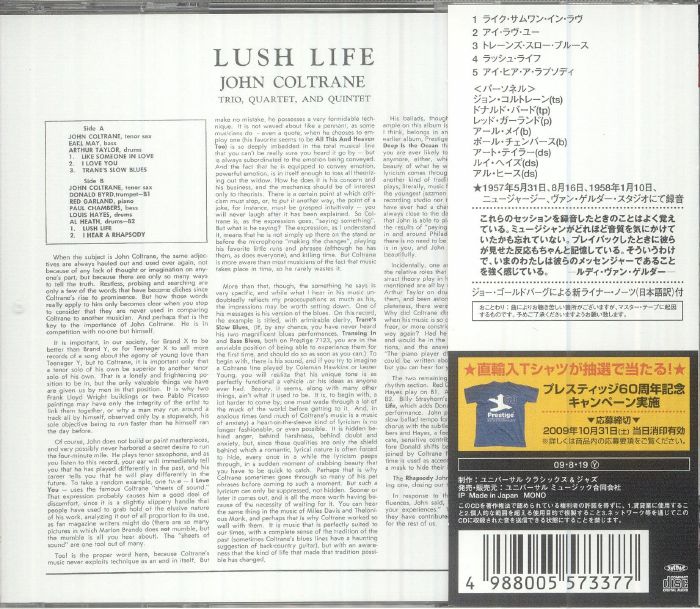 John COLTRANE - Lush Life CD at Juno Records.