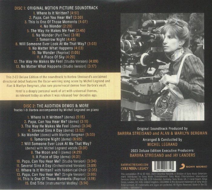 Barbra STREISAND - Yentl (Soundtrack) (40th Anniversary Deluxe Edition ...