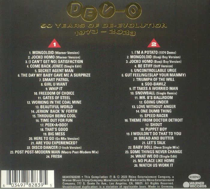 DEVO - 50 Years Of De Evolution: 1973-2023 CD at Juno Records.