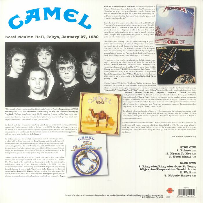 CAMEL - Kosei Nenkin Hall Tokyo January 27th 1980 Vinyl at Juno Records.