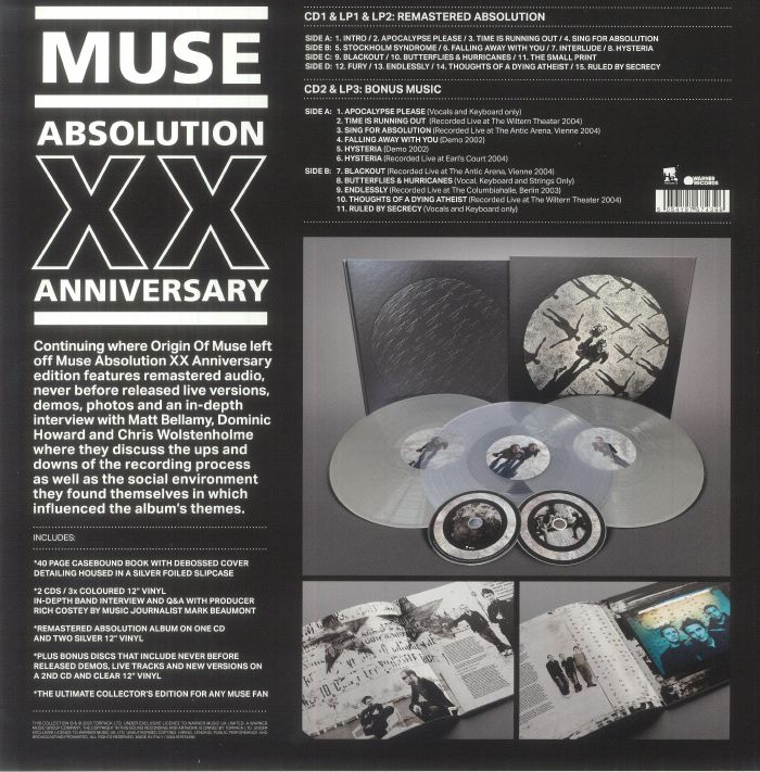 MUSE - Absolution XX Anniversary Vinyl at Juno Records.