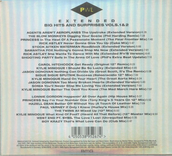 Various Pwl Extended Big Hits And Surprises Vol 1 And 2 Cd At Juno Records