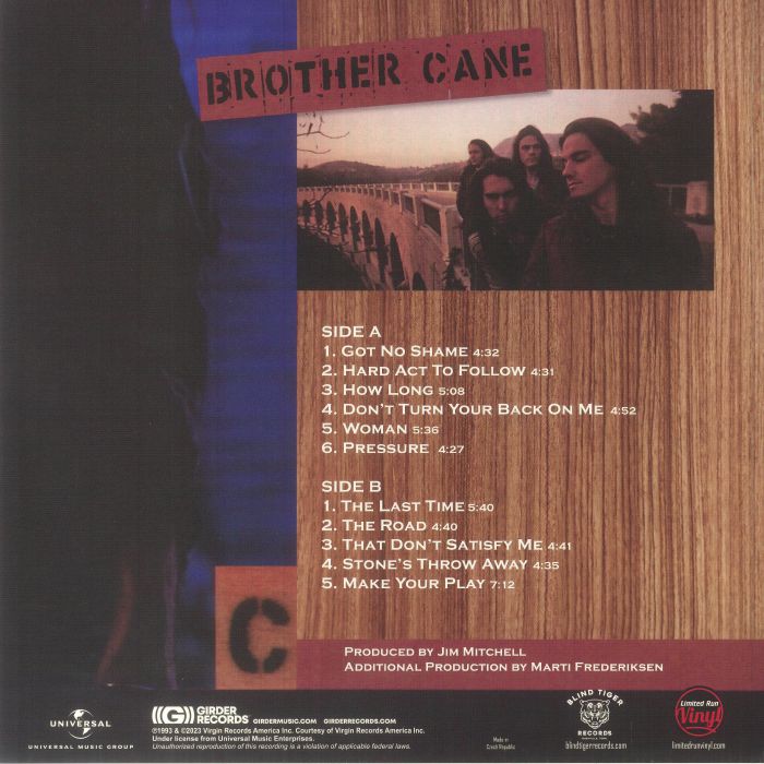 BROTHER CANE - Brother Cane (30th Anniversary Remastered Edition) Vinyl ...