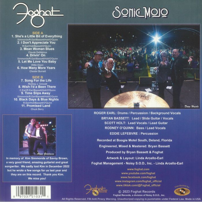 FOGHAT - Sonic Mojo Vinyl at Juno Records.