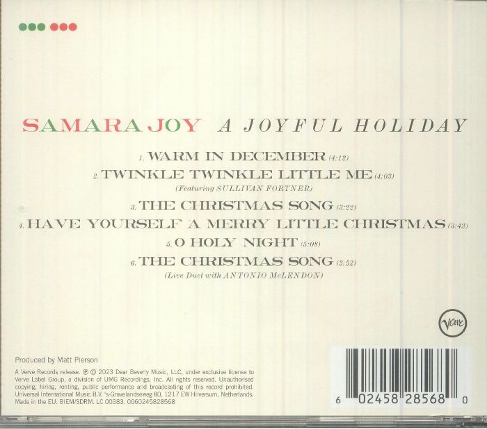 SAMARA JOY - A Joyful Holiday CD at Juno Records.