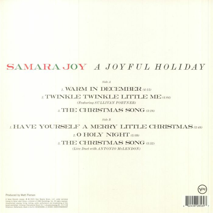 SAMARA JOY - A Joyful Holiday Vinyl at Juno Records.