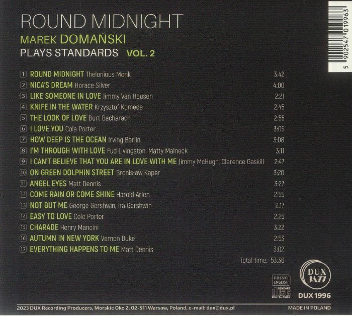Marek DOMANSKI - Round Midnight: Marek Domanski Plays Standards Vol 2 ...