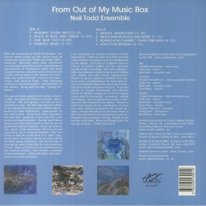 NEIL TODD ENSEMBLE - From Out Of My Music Box Vinyl at Juno Records.