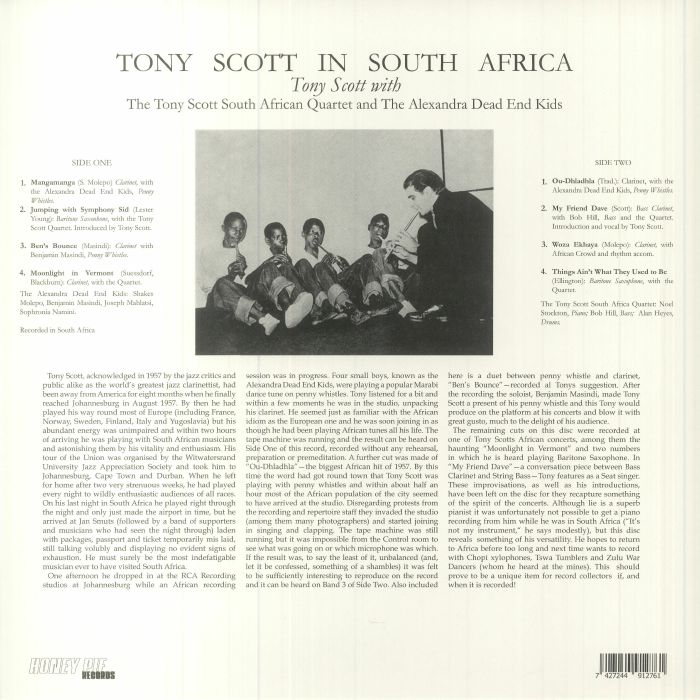 TONY SCOTT with THE TONY SCOTT SOUTH AFRICAN QUARTET/THE ALEXANDRA DEAD ...
