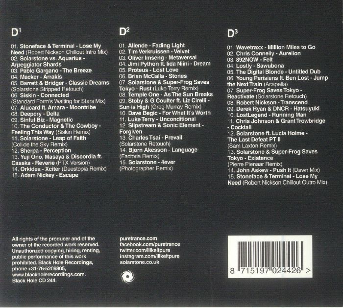 SOLARSTONE/VARIOUS - Pure Trance V10 CD at Juno Records.