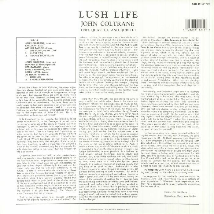 John COLTRANE - Lush Life Vinyl at Juno Records.