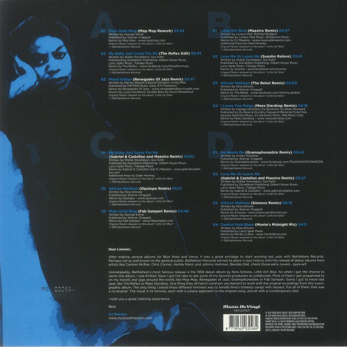 DJ MAESTRO presents NINA SIMONE - Little Girl Blue Remixed Vinyl at ...
