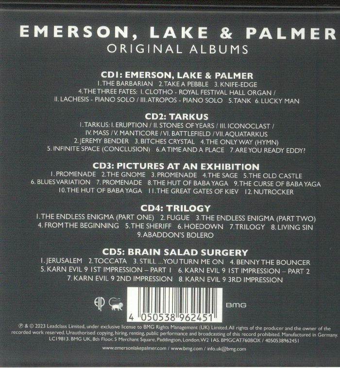 EMERSON LAKE & PALMER - Original Albums CD at Juno Records.