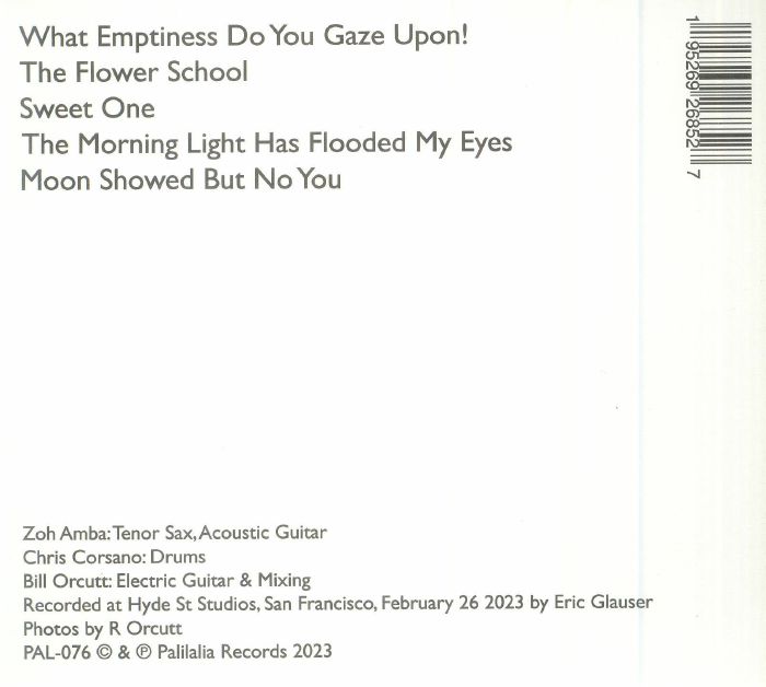 Zoh AMBA/CHRIS CORSANO/BILL ORCUTT - The Flower School CD at Juno Records.