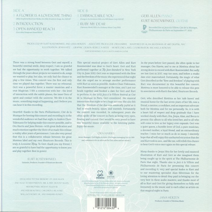 Kurt ROSENWINKEL/GERI ALLEN - A Lovesome Thing レコード at Juno Records.