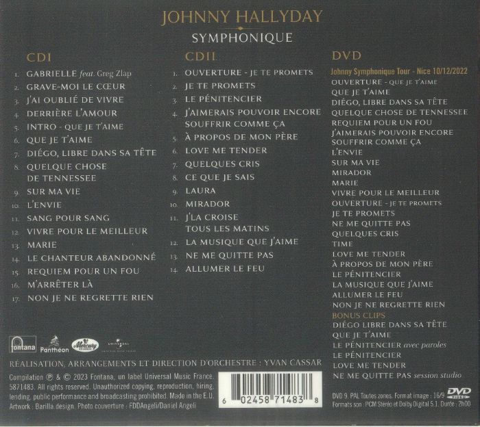 JOHNNY HALLYDAY - Symphonique CD at Juno Records.