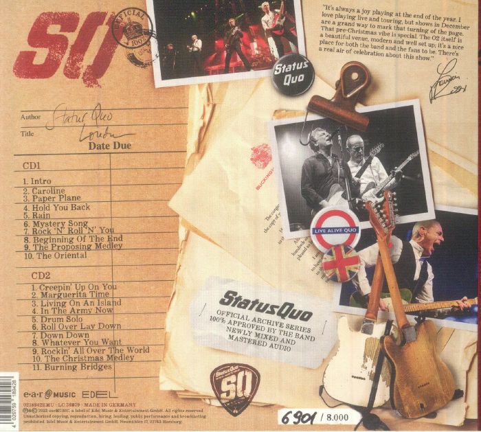 STATUS QUO - Official Archive Series Vol 2: Live In London CD at Juno Records.
