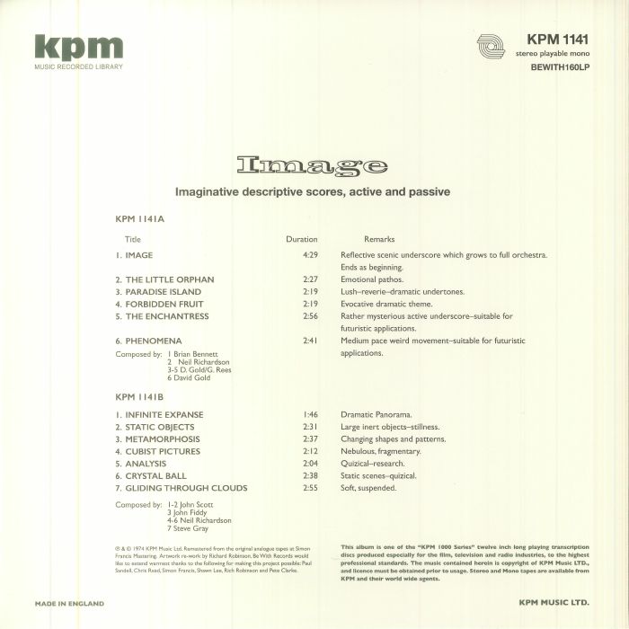 KPM - Image Vinyl at Juno Records.