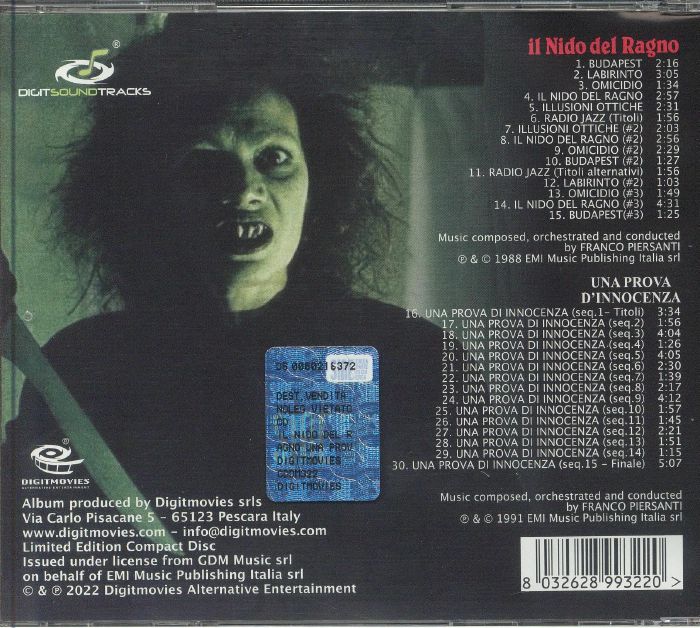 Franco PIERSANTI - Il Nido Del Ragno/Una Prova D innocenza (Soundtrack ...