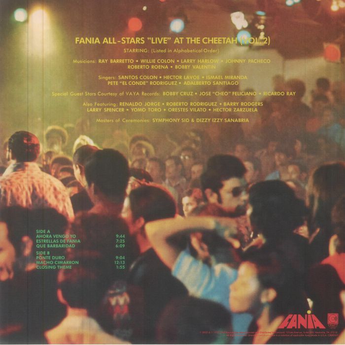 FANIA ALL STARS - Live At The Cheetah Vol 2 Vinyl at Juno Records.