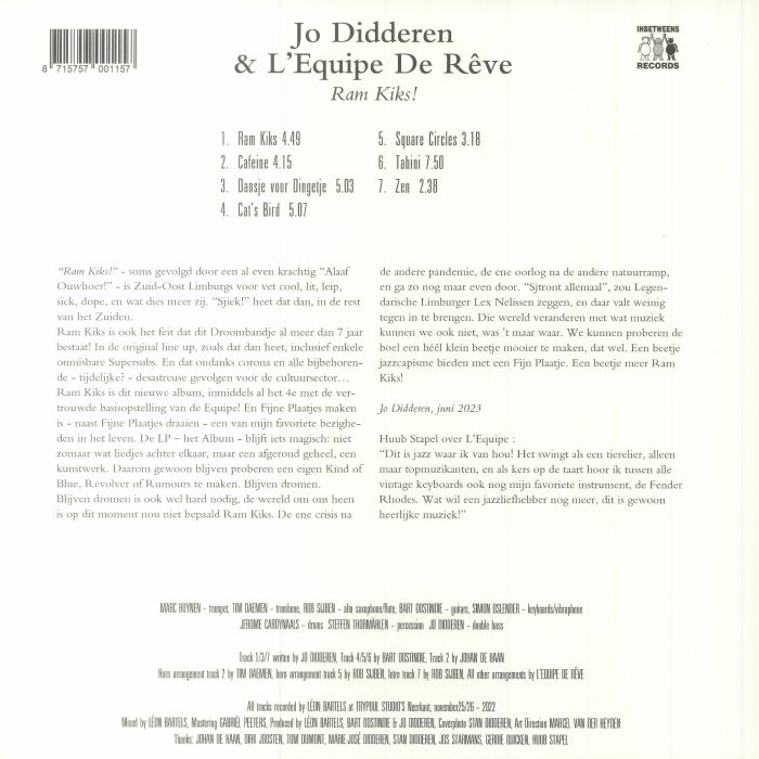 Jo DIDDEREN & L'EQUIPE DE REVE - Ram Kiks! Vinyl at Juno Records.