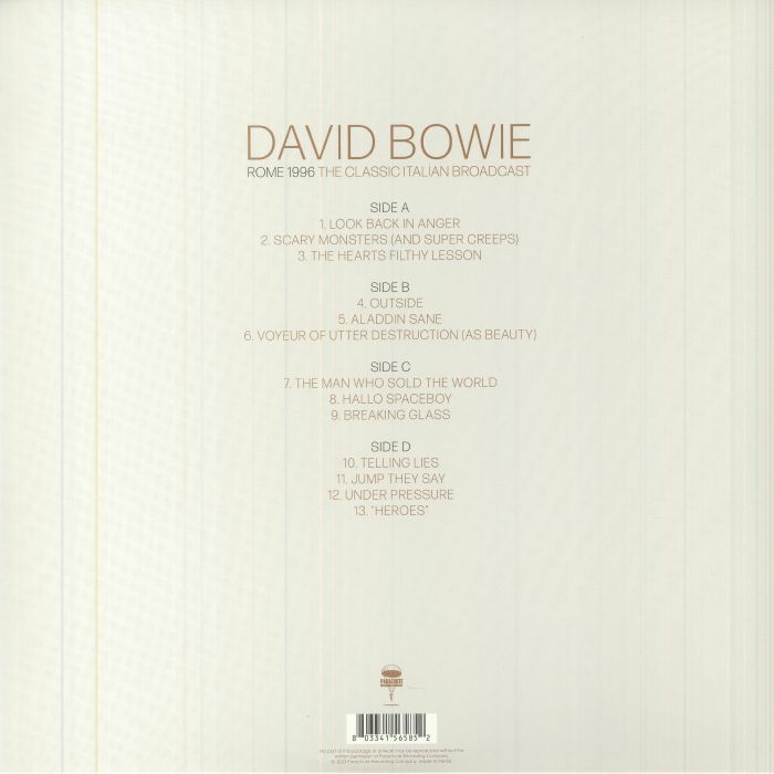 David BOWIE - Rome 1996 Vinyl at Juno Records.