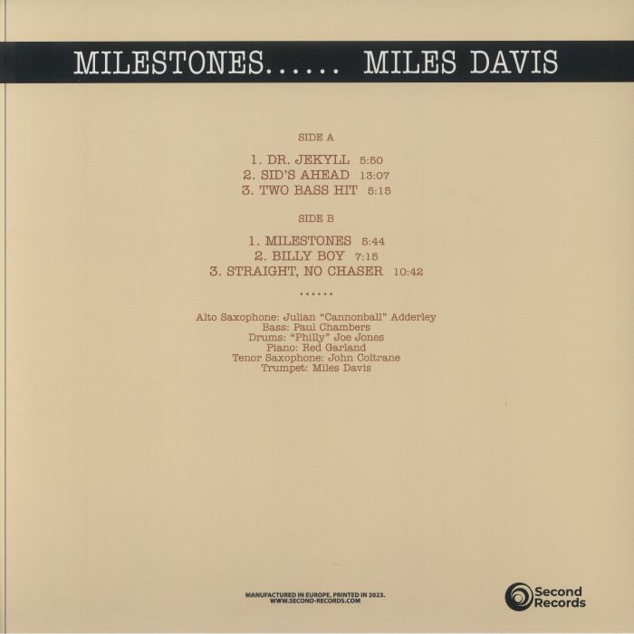 Miles DAVIS - Milestones (reissue) Vinyl at Juno Records.
