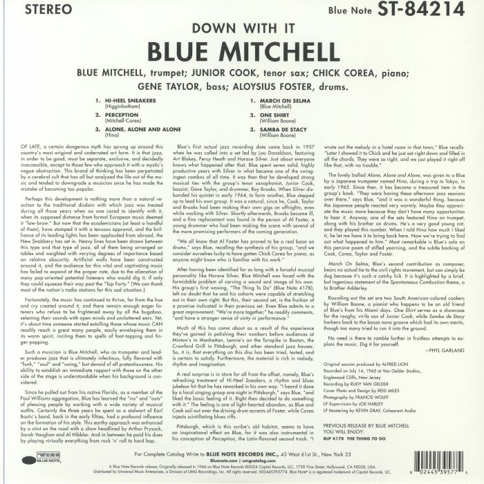 The BLUE MITCHELL QUINTET - Down With It! (Tone Poet Series) Vinyl at ...