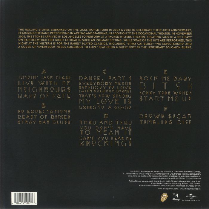 The ROLLING STONES - Live At The Wiltern Vinyl at Juno Records.