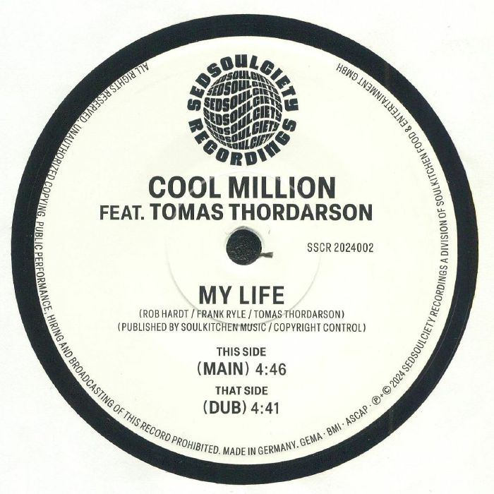 COOL MILLION feat TOMAS THORDARSON - My Life レコード at Juno Records.