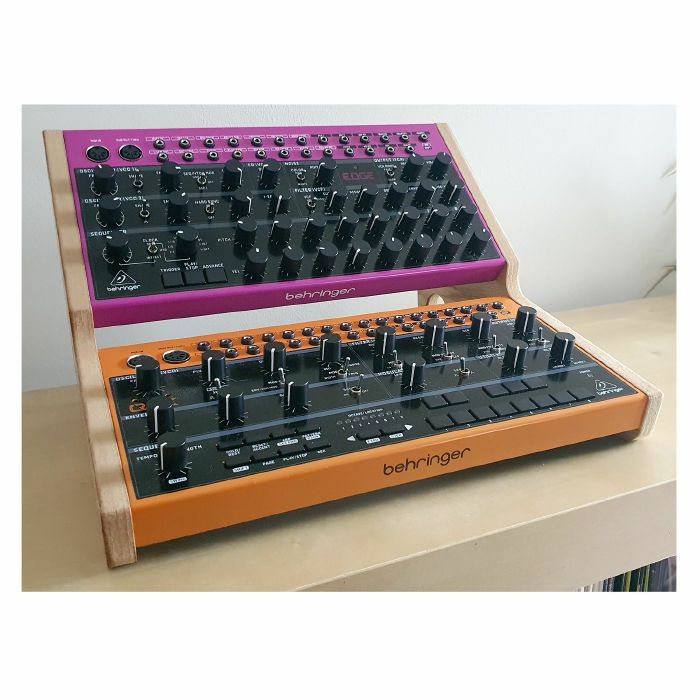 Synths & Wood Behringer Crave/Edge/Spice Oak Veneer Dual Stand at Juno ...