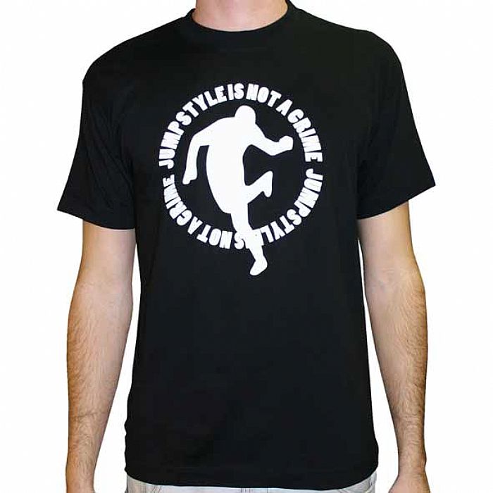 Jumpstyle T-Shirt (black with white logo) at Juno Records.
