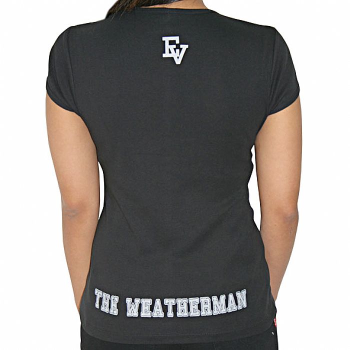 The Weatherman T-Shirt (black with grey logo) at Juno Records.