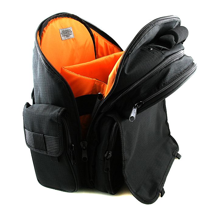 Agenda Pro DJ Backpack & 128 CD Case (black) (can hold approx 40-50 12 ...
