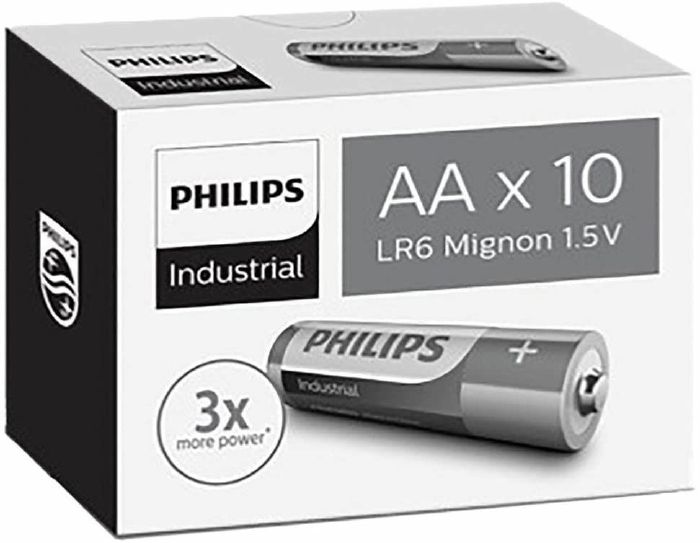 Philips Industrial Alkaline Type AA Batteries (box of 10) at Juno Records.