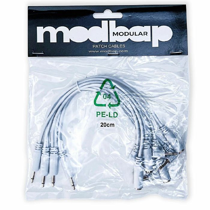 Modbap Modular Divvy 8 Split Patch Cables (20cm, pack of 4, white) at Juno Records.
